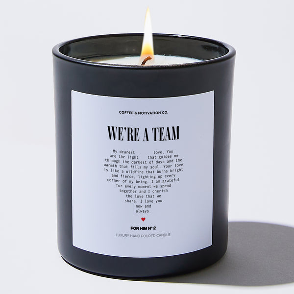 Candles - We're a Team - Valentines Black Luxury Scented Candle - Soy ...